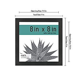 MCS Gallery Essential Picture Frames, Photo Gallery Wall Frame Set, Black Woodgrain, 8 x 8 Inch, 2-Pack