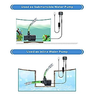 Hygger 24V DC Water Pump Submersible Saltwater Aquarium Sump Pump with LCD Display Controller 1720 GPH