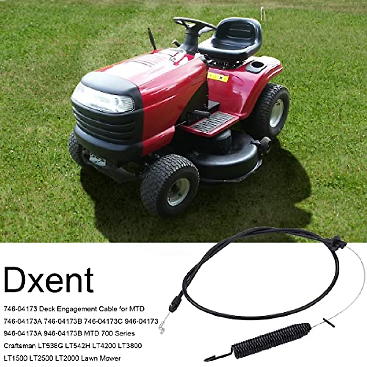Dxent 746-04173 Deck Engagement Cable for MTD 746-04173A 746-04173B 746-04173C 946-04173 946-04173A 946-04173B MTD 700 Series Craftsman LT538G LT542H LT4200 LT3800 LT1500 LT2500 LT2000 Lawn Mower
