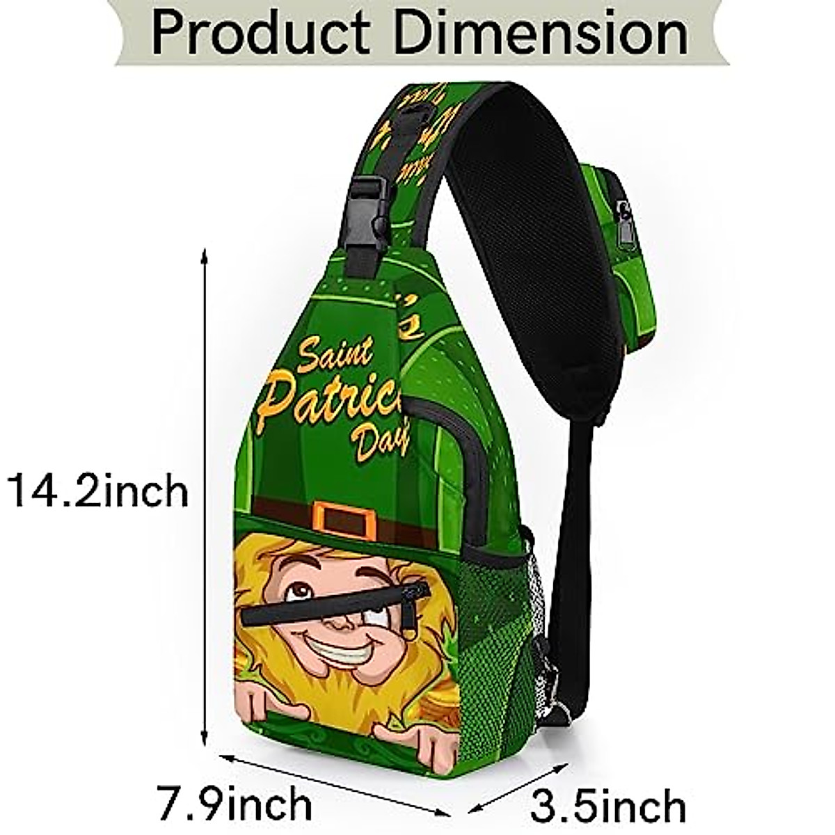 Saint Patrick's Day Sling Backpack St. Patrick's Day Crossbody Bag Hiking Backpack Casual Daypack