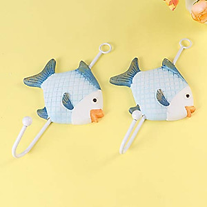 Heavy Duty Hangers 3pcs Decorative Hanging Hooks Conch Fish Shaped Wall Hooks Coat Key Towel Hooks Wall Hangers Mediterranean Beach Nautical Home Decoration Ornaments Shower Curtain Hooks