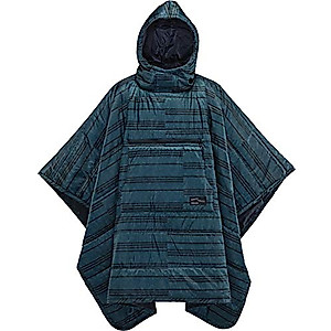 Therm-a-Rest Honcho Poncho Wearable Hoodie Blanket, Blue Print