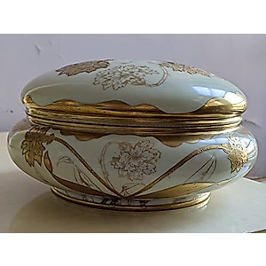 1900s Antique France Limoges Large Dresser Jewel Porcelain Box