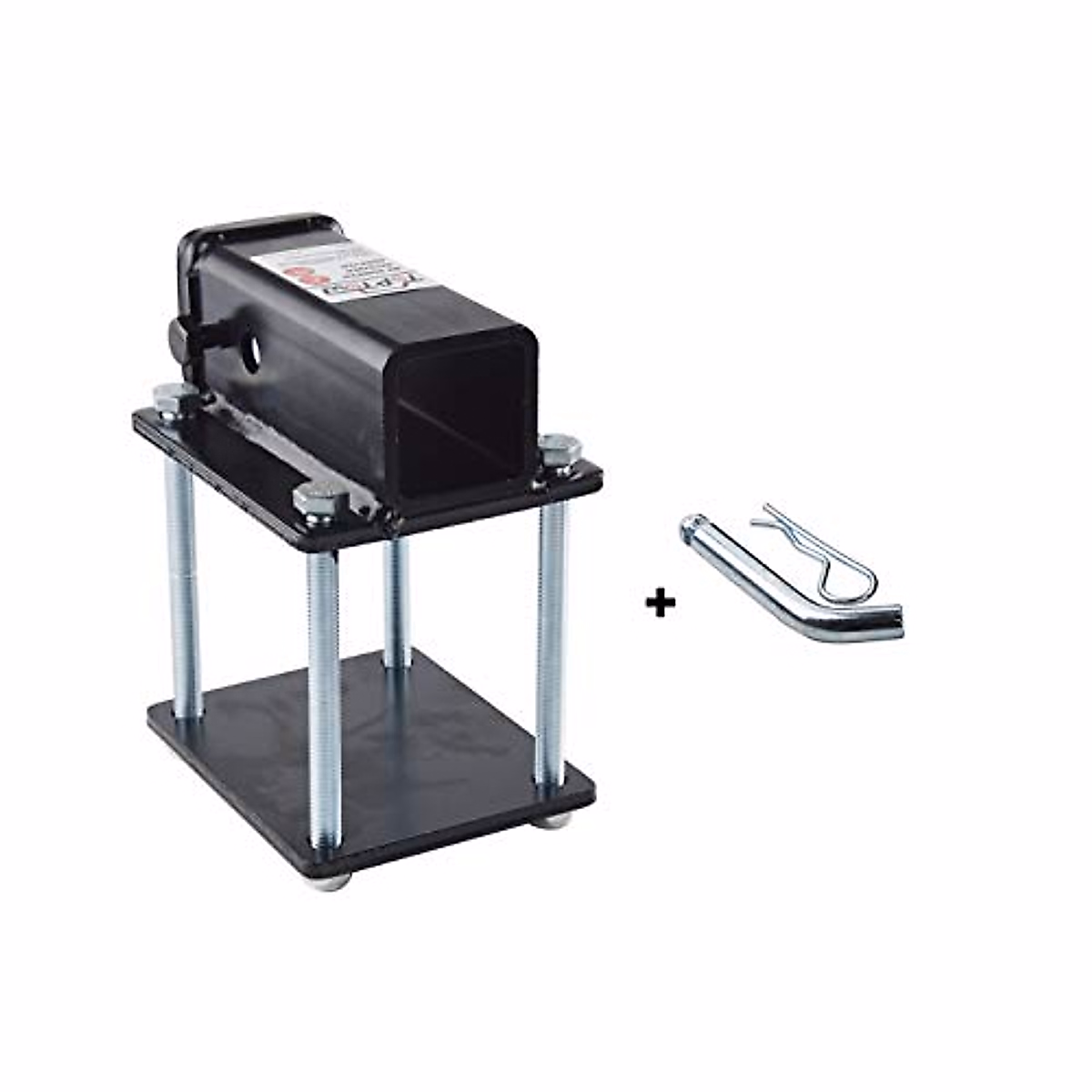 TOPTOW RV Bumper Hitch Receiver 63801P for 4 inch to 4.5 inch Beams, 2 inch Receiver Opening, Fits for Bike Racks, Cargo Carriers Camper-on