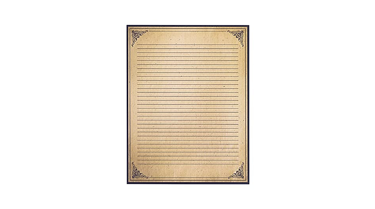 Vintage-Style Lined Stationery - 96 Sheets for Writing