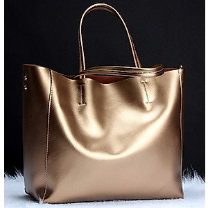 Women Bag Two-layer Cowhide Leather Shoulder Bags Fashion Solid Soft Casual Tote Purses and Handbags High Capacity