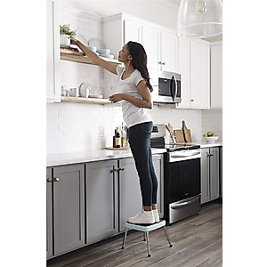 COSCO Stylaire Retro 1-Step Steel Step Stool, Teal