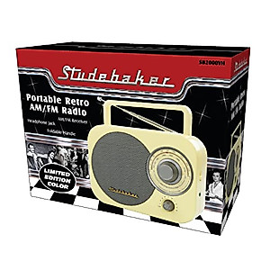 Studebaker Mellow Yellow Vintage Home Portable Retro AM/FM Radio with Headphone Jack - (Limited Edition)