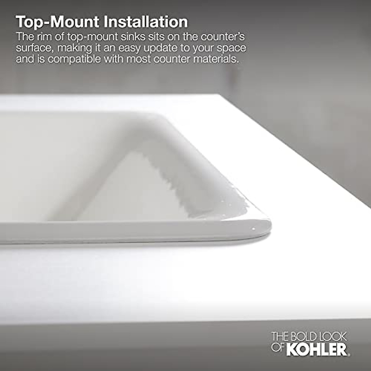 Kohler K-EC2882-0 Verticyl Rectangle Bathroom Sink, White