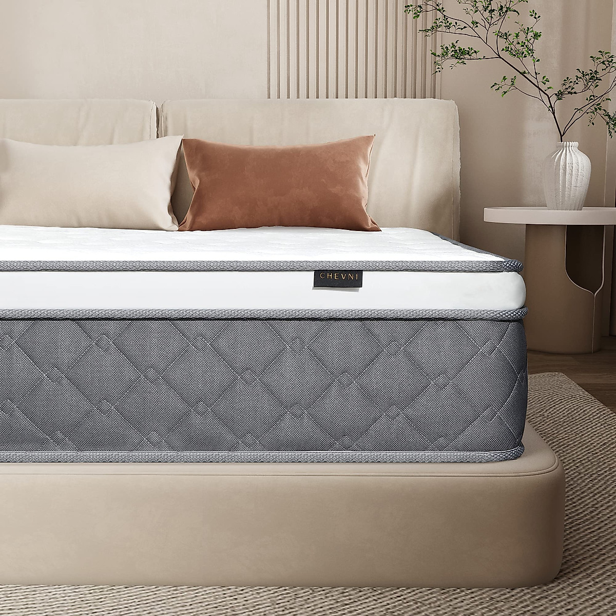 CHEVNI Queen Mattress 10 inch, Hybrid Mattresses Individual Pocket Springs with CertiPUR-US Gel Memory Foam Mattress in a Box,Medium Firm Queen Size 80" L x 60" W x 10" T