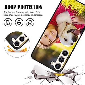 Personalized-Customm Phone Case for Samsung Galaxy s23 Plus with Picture Photo Text Name - Customized s 23 Plus Cellphone/Smartphone/Mobilephone Soft Thin Cover (Black)