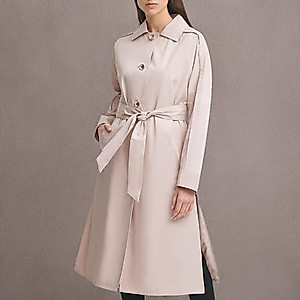 Karl Lagerfeld Paris Women's Belted Trench Coat, Dolman Beige, Large