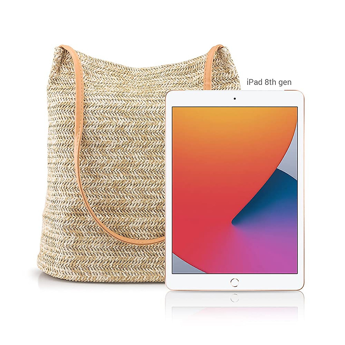 Women Straw Beach Bag tote Shoulder Bag Summer Handbag - Yellow