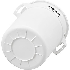 10 Gallon Plastic Trash Container, Garbage Can - White