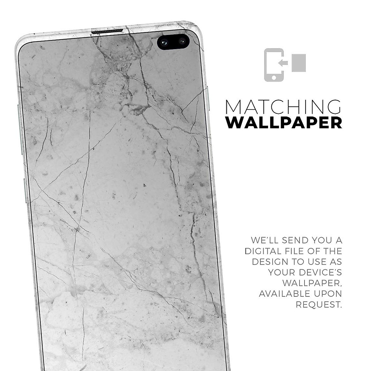 DesignSkinz Cracked Marble Surface 2 Protective Vinyl Decal Wrap Skin Cover Compatible with The Samsung Galaxy S20 (Screen Trim & Back Glass Skin)