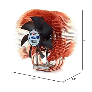 Zalman Computer Noise Prevention System with Silent Fan Pure Copper Heatsink CPU Cooler CNPS9500AT