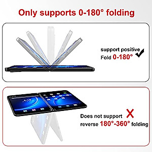 Foluu for Microsoft Surface Duo 2 Case, Surface Duo 2 2021 Leather Case, [Slim & Lightweight] PU Leather Back Cover Hard PC Durable Protective Phone Case for Microsoft Surface Duo 2 2021 (Blue)