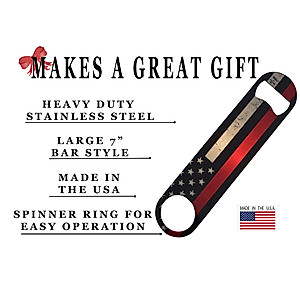 Firefighter Thin Red Line Flag Speed Bottle Opener Heavy Duty Gift For Fire Fighter Department FD