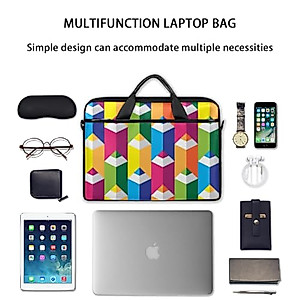 Stationery Colorful Laptop Computer Bag Waterproof Shoulder Messenger Bag 13-15 inch Durable Laptop Tote Bag with Shoulder Strap Handle Lightweight Crossbody Briefcase