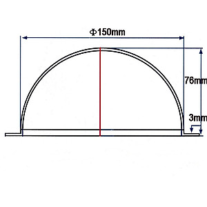 Ricrrover Diameter 6 Inch/150mm w/4 Holes Clear Acrylic Dome Flange Clear Plastic Hemisphere Indoor/Outdoor CCTV Replacement Clear Dome Camera Cover Security Dome Camera Housing
