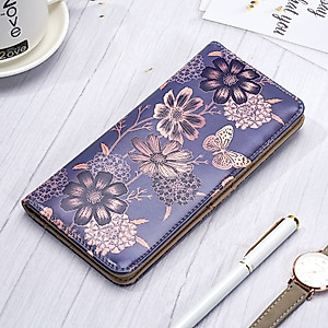 APHISON Wallet Women Ultra Slim Thin Leather Womens Wallet RFID Blocking Credit Card Holder Bifold Clutch Long Ladies Billfold