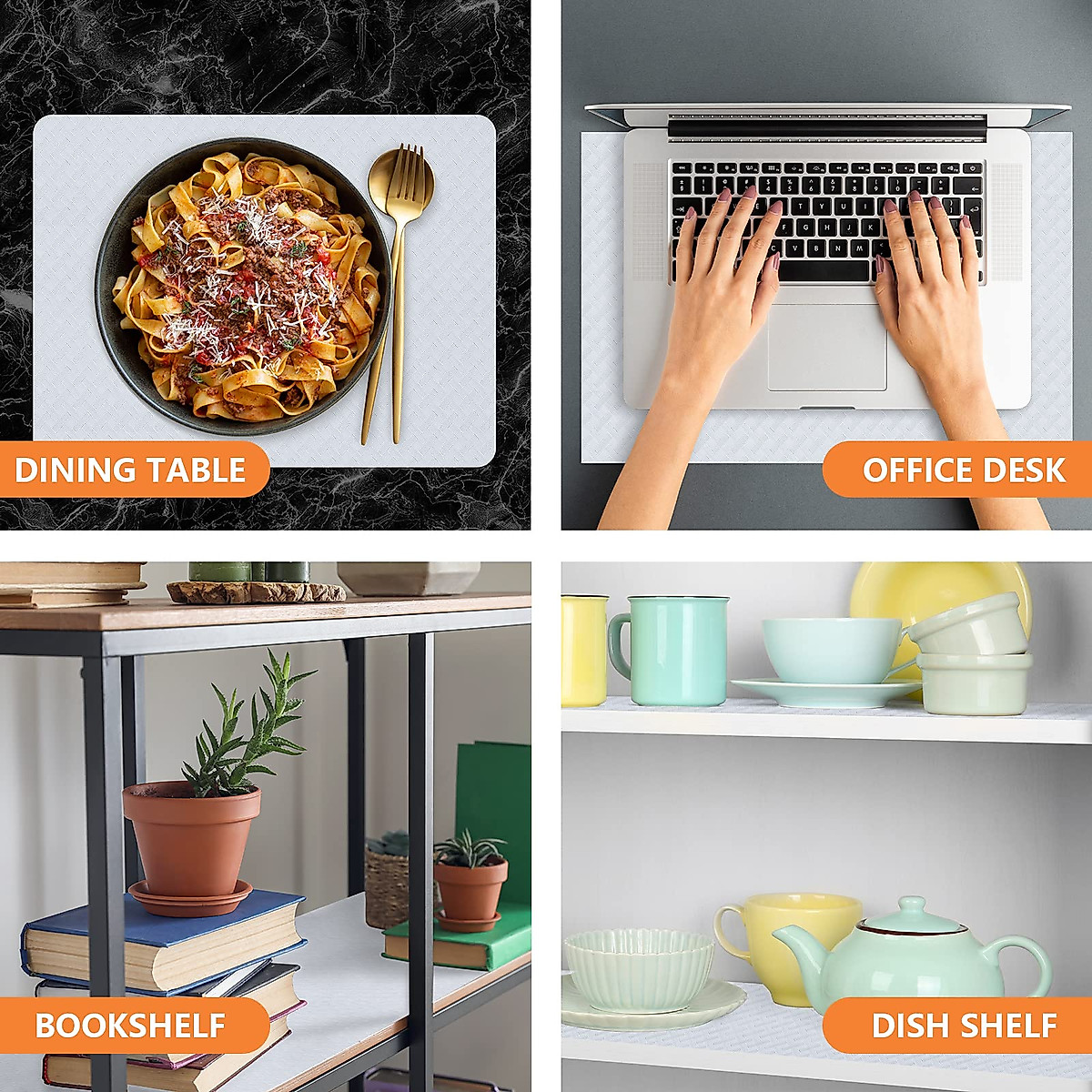 StaHom Shelf Liners for Kitchen Cabinets Refrigerator Liners Waterproof & Oil-Proof Kitchen Cupboard Liner Non-Slip Drawer Mats EVA Non Adhesive Fridge Liner for Shelves-White 11.8 x 59 Inches