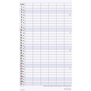 Family Planner XL 2024 with 6 Columns - Family Timer 26 x 45 cm - Offset Paper - with Holiday Dates - Wall Planner - Family Calendar - Alpha Edition