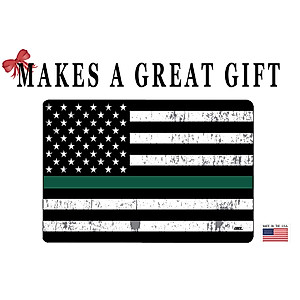Rogue River Tactical Thin Green Line Flag Gun Cleaning Mat Bench Pad Gift for Military Veteran Border Patrol Game Warden Park Ranger Federal Law Enforcement Officers