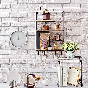 Maitys 10 Pack Locker Shelf Bulk 11.8" Tall Folding School Locker Organizer Shelf Set Metal Wire Organizer for School Office Locker Storage Accessories Fits Standard Size Lockers, Black and White