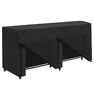 SunPatio Outdoor Firewood Rack Cover 8 Feet, Heavy Duty Waterproof Log Rack Cover, FadeStop Wood Rack Cover with Fastening Straps, All Weather Protection, 98" L x 24" W x 42''H, Black