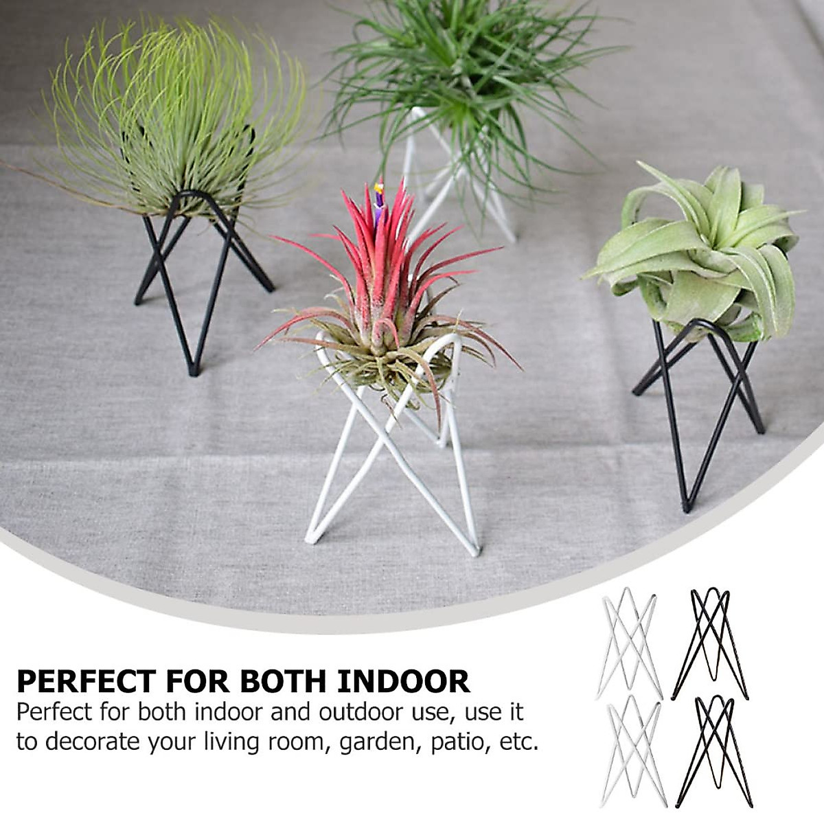 TEHAUX 4pcs Flower Stand Geometric Plant Stand Pots for Outdoor Plants Planters for Indoor Plants Pots for Indoor Plants Modern Plant Stands Tillandsia Stand Wall Mount Air Office Metal