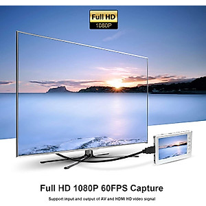 DIGITNOW VHS to Digital Converter, HD Video Capture Box 1080P 60fps, AV&HDMI Reocord from VCR, DVD, RCA, VHS Tapes, Hi8, Camcorder 6.21 x 2.63 x 0.72 inches V102S V102S