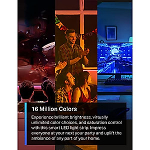 TP-Link Tapo Smart LED Light Strip, 50 Color Zones RGBIC, Sync-to-Sound, 16.4ft Wi-Fi LED Strip Works w/ Alexa & Google, IP44 PU Coating, Trimmable, 2 Yr Warranty (Tapo L920-5)