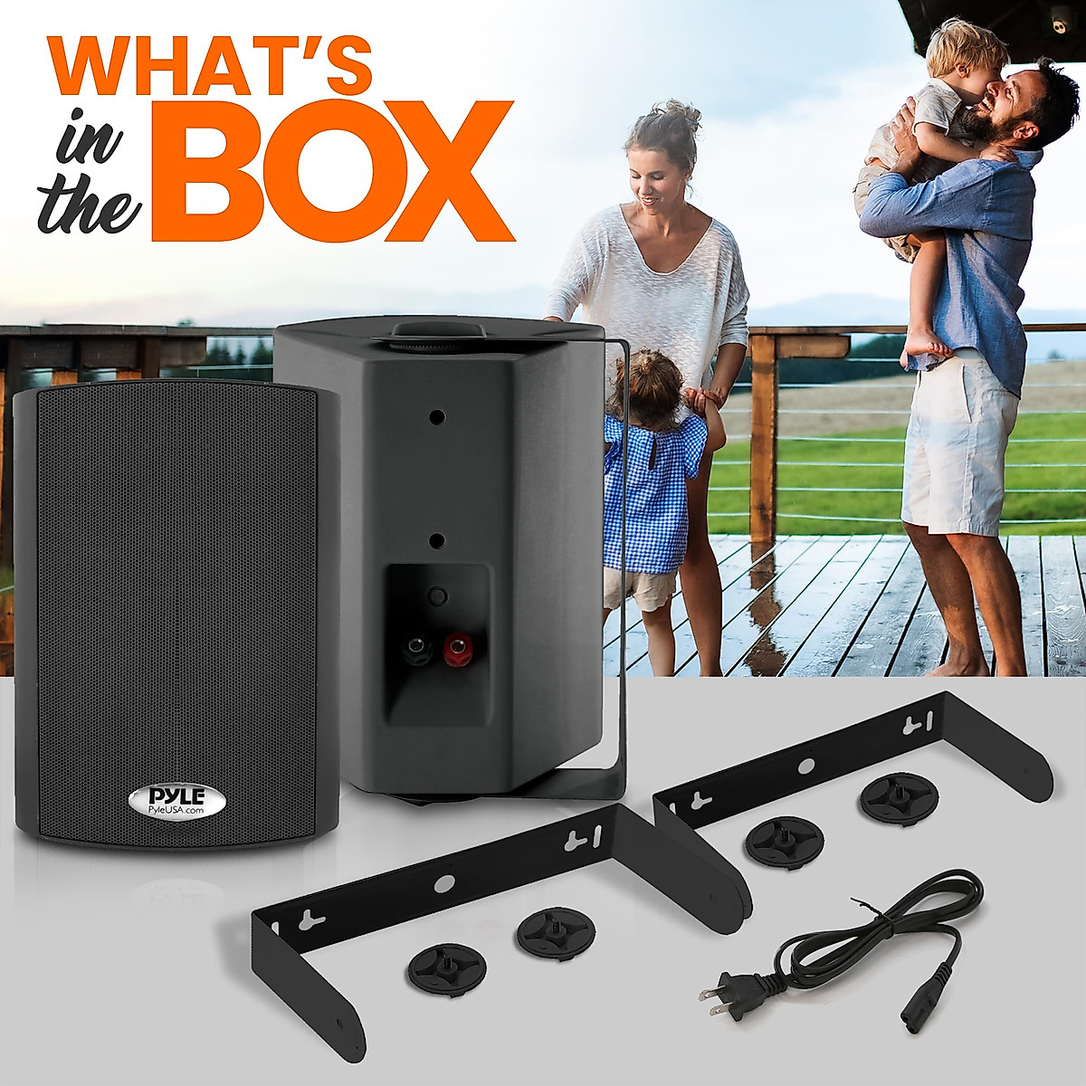Pyle 6.5'' Wireless BT Streaming Speakers - Pro-Active, Wall Mountable, 100W MAX w/ 2-Way Full Range Stereo Sound Reproduction, Built-in Digital Sound Amplifier, Pair, Elegant Black Color - PDWR69BTB