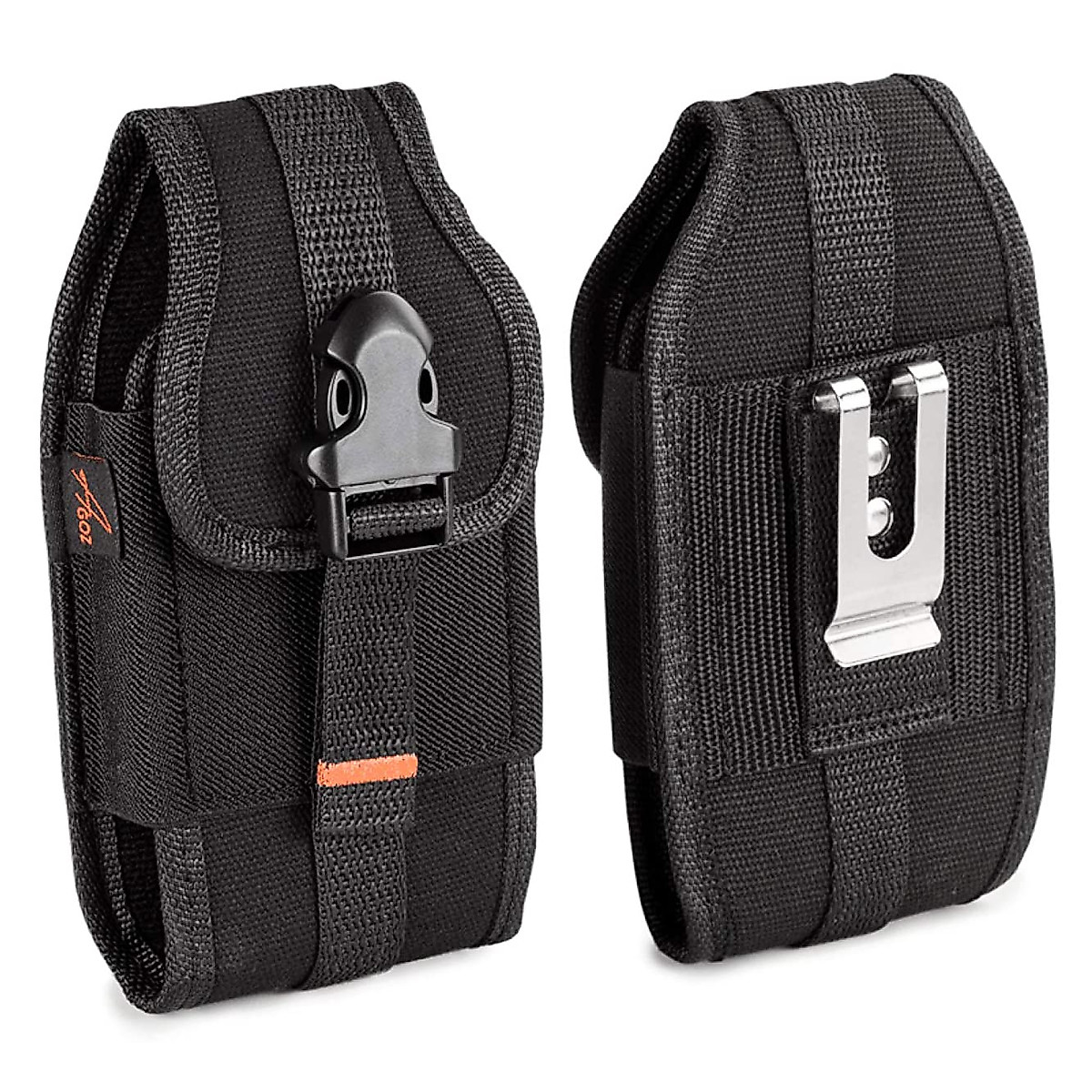 Agoz Zebra TC52 TC57 Scanner Holster, Rugged Vertical Case Pouch for Zebra TC51 TC52 TC55 TC56 TC57 TC20 TC21 TC25 TC26 MC40 MC45 Mobile Handheld Scanner, Metal Belt Clip Loop,Card Holder,Front Buckle