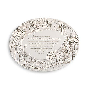 Nativity Scene Cream 17 x 13 Ceramic Earthenware Christmas Serving Platter