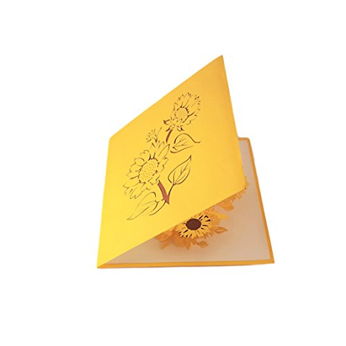 iGifts and Cards Inspirational Sunflowers 3D Pop Up Greeting Card - Handmade Birthday Gift for Women, Unique Mother's Day Celebration, Teacher Appreciation Present, Retirement, Thinking of You - 6"x6"