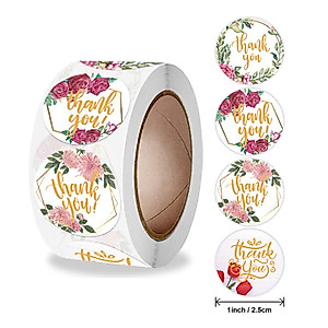 Sunflower Stickers for Kids, DANZOO 1000 PCS Sunflower Stickers Roll Flower Thank You Round Stickers Summer Sunflower Label DA-001 0