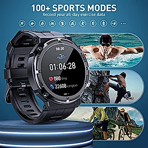 PUREROYI Smart Watch, 5ATM Waterproof Military Smart Watches for Men with Bluetooth Call (Answer/Dial Call), 1.39'' Outdoor Tactical Fitness Tracker Watch with 111 Sports Moeds for Android iOS Phone