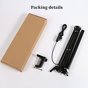 LED Desk lamp, 360 degree adjustable rotary desk lamp, metal bracket rocker arm, no flicker, anti blue light, multiple lighting modes and brightness, is a good helper for home office and reading.