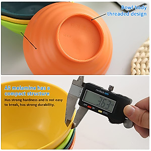 Evanda Plastic Bowls Set of 8 Pieces, 2 Sizes 17/34oz Unbreakable Reusable Light Weight Bowl for Cereal, Noodle, Soup, Pasta, Ramen, Popcorn, Fruit, Salad and All Purpose