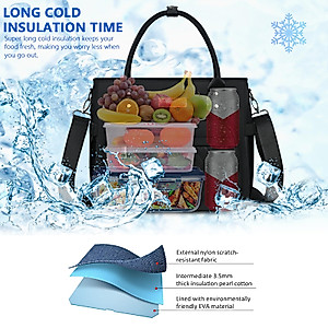 MIYCOO Lunch Bag Lunch Box Women with 2 Ice Packs - Leakproof Insulated Lunch Cooler Bag for Men Women - Large Lunch Tote Bags Adults, Black