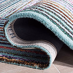 SAFAVIEH Nantucket Collection 6' x 9' Teal NAN603A Handmade Boho Abstract Cotton & Wool Area Rug