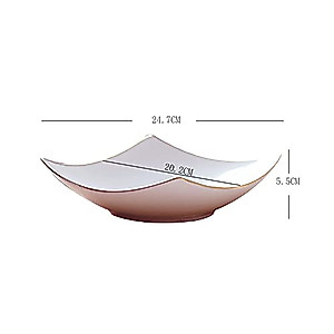OUSIKA Plates 24.7 * 20.2 * 5.5cm Ceramic Square Dinner Plates, Dining Party Restaurant Serving Dish for Steak, Pizza, Salad, Pasta, Set of 4 Plate