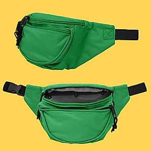 DALIX Fanny Pack w/ 3 Pockets Traveling Concealment Pouch Airport Money Bag (Green)
