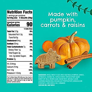 Beech-Nut Toddler Snacks, Dino Biscuits with Hidden Veggies, Pumpkin Cinnamon, Non-GMO Baked Snack for Kids, 5 oz Bag (7 Pack)