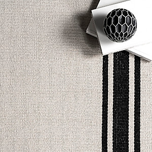 nuLOOM Clarissa Cotton Flatweave Casual Stripe Area Rug, 6x9, Ivory