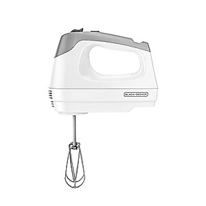 Black & Decker MX3000W 250-Watt Hand Mixer, White/Grey