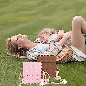 2 Pieces Cute Water Bottles with Straws, Creative Kawaii Biscuit Shaped Plastic Leakproof Juice Drinking Cup with Adjustable Shoulder Strap for School Outdoor Camping Sports (Pink,Coffee color)