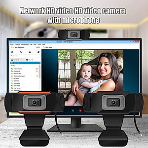 Webcam HD Auto Focus Web Camera with Microphone Widescreen USB Computer Camera for PC Laptop Desktop Mac Streaming Video Calling Recording Video Conference Online Teaching Business Gaming (A)